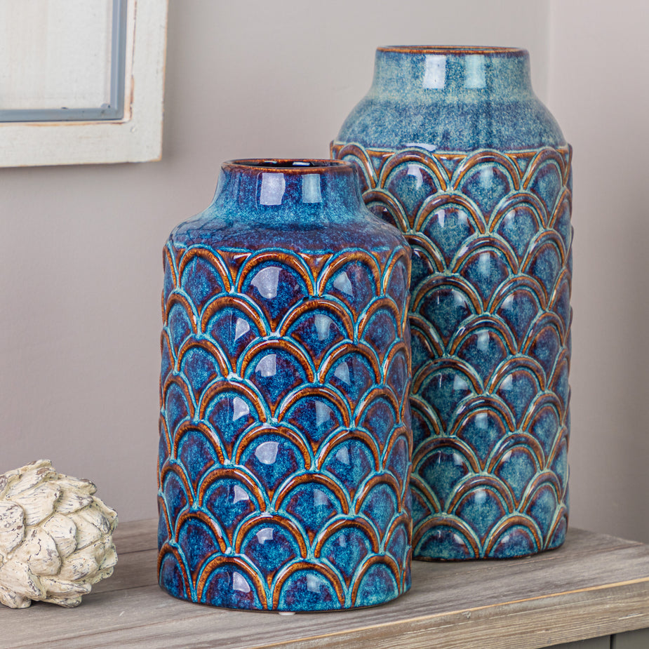Seville Collection Scalloped Indigo Vase – Chosen By Jessica