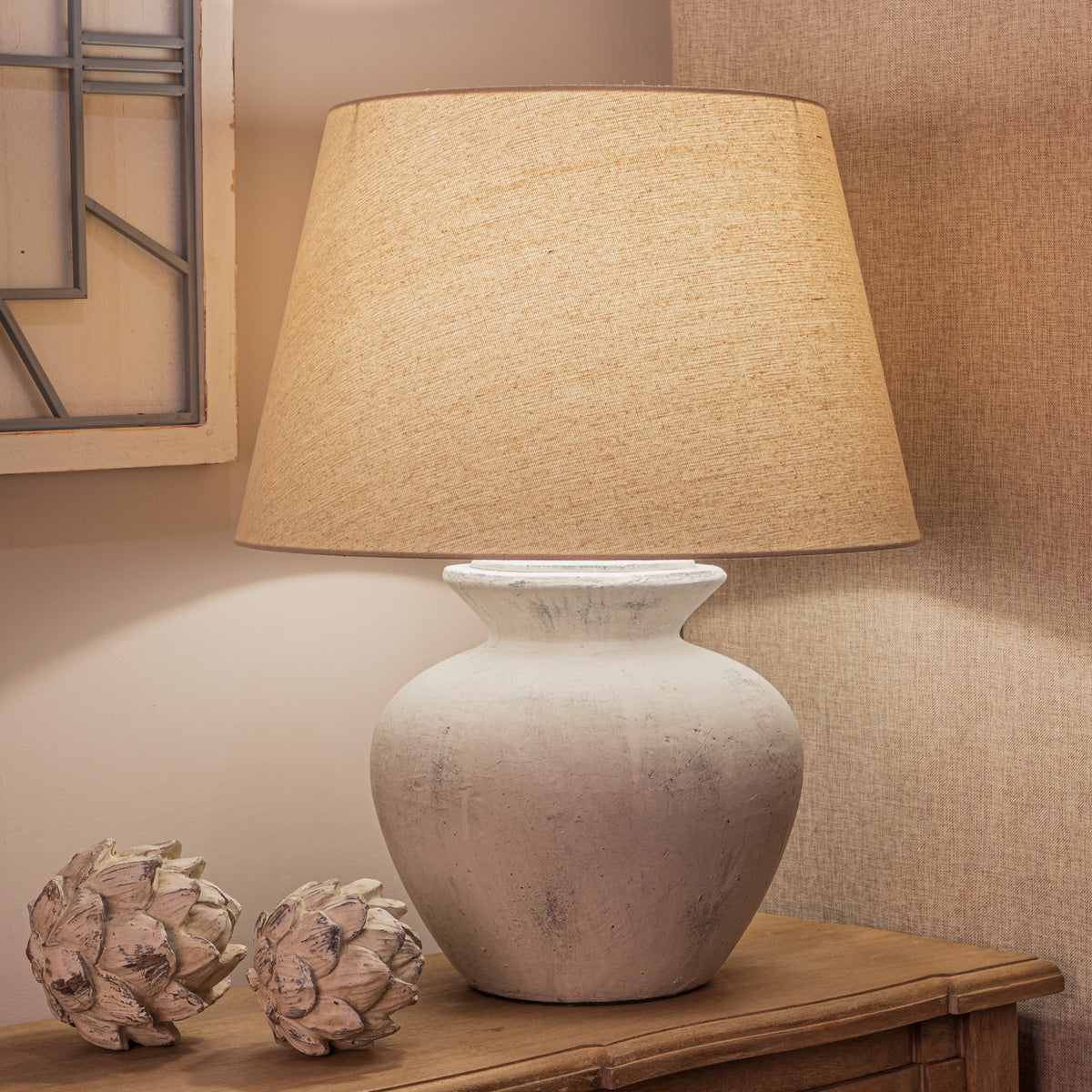 Darcy Antique White Stone Based Lamp – Chosen By Jessica