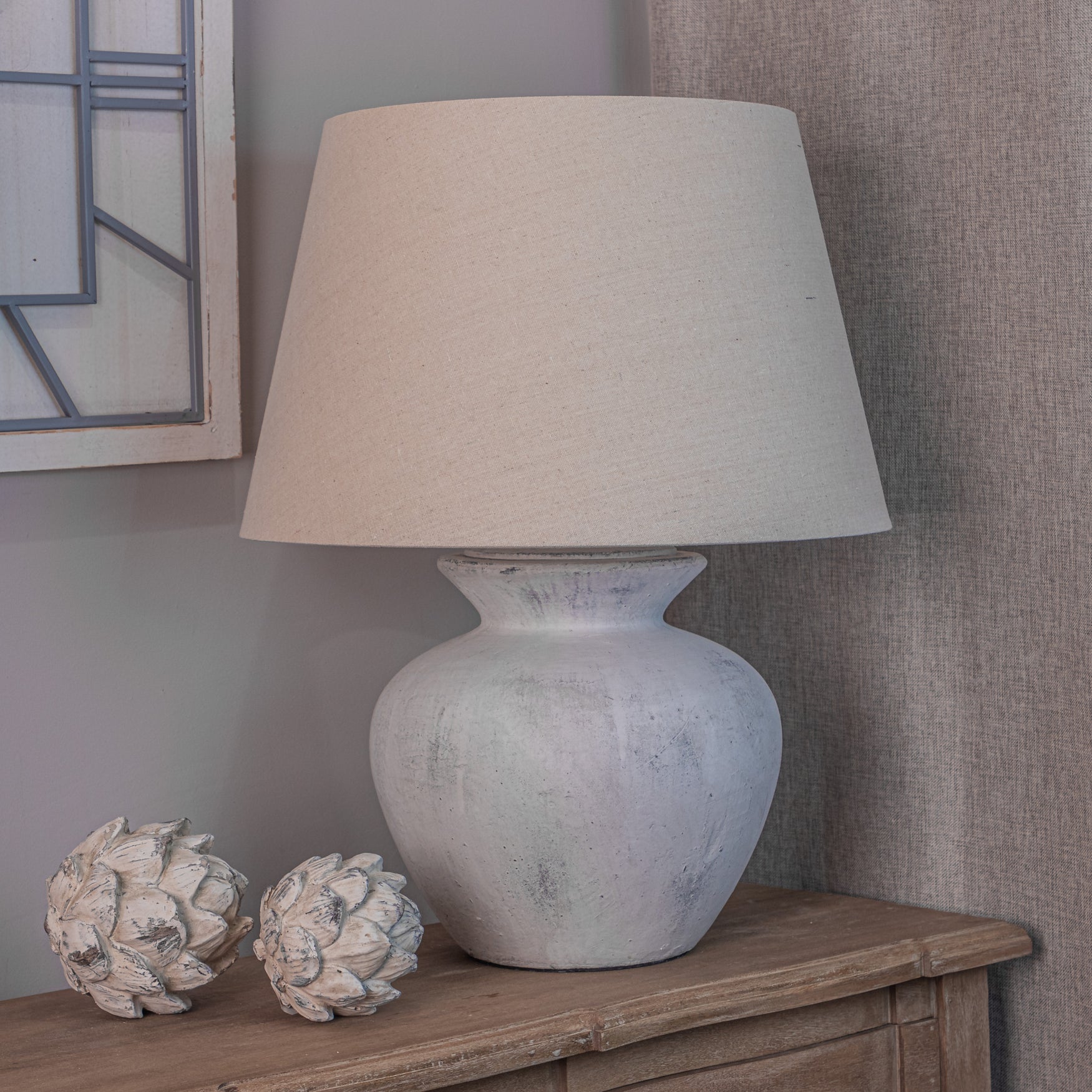 Darcy Antique White Stone Based Lamp – Chosen By Jessica