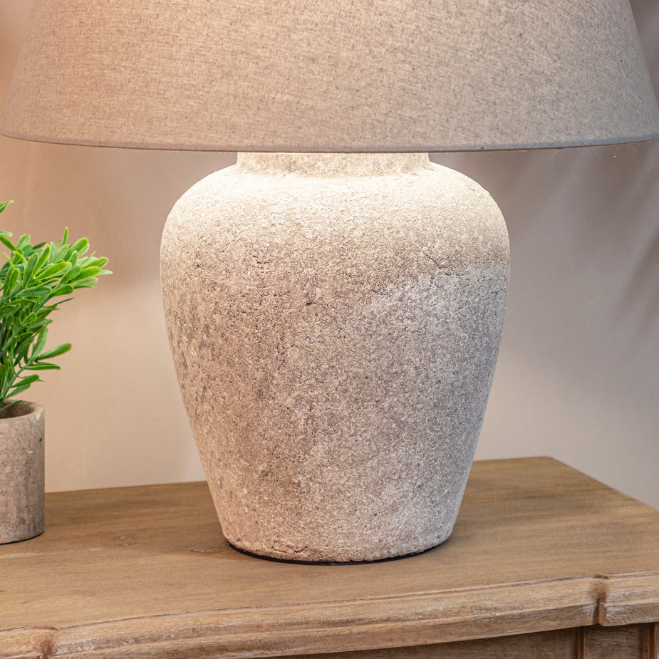 Rustic Textured Stone Style Table Lamp – Chosen By Jessica