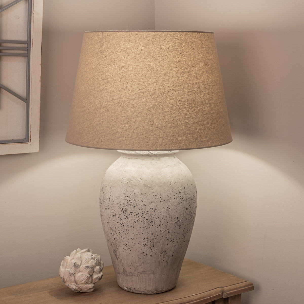 Tall Distressed Rustic Stone Based Lamp – Chosen By Jessica
