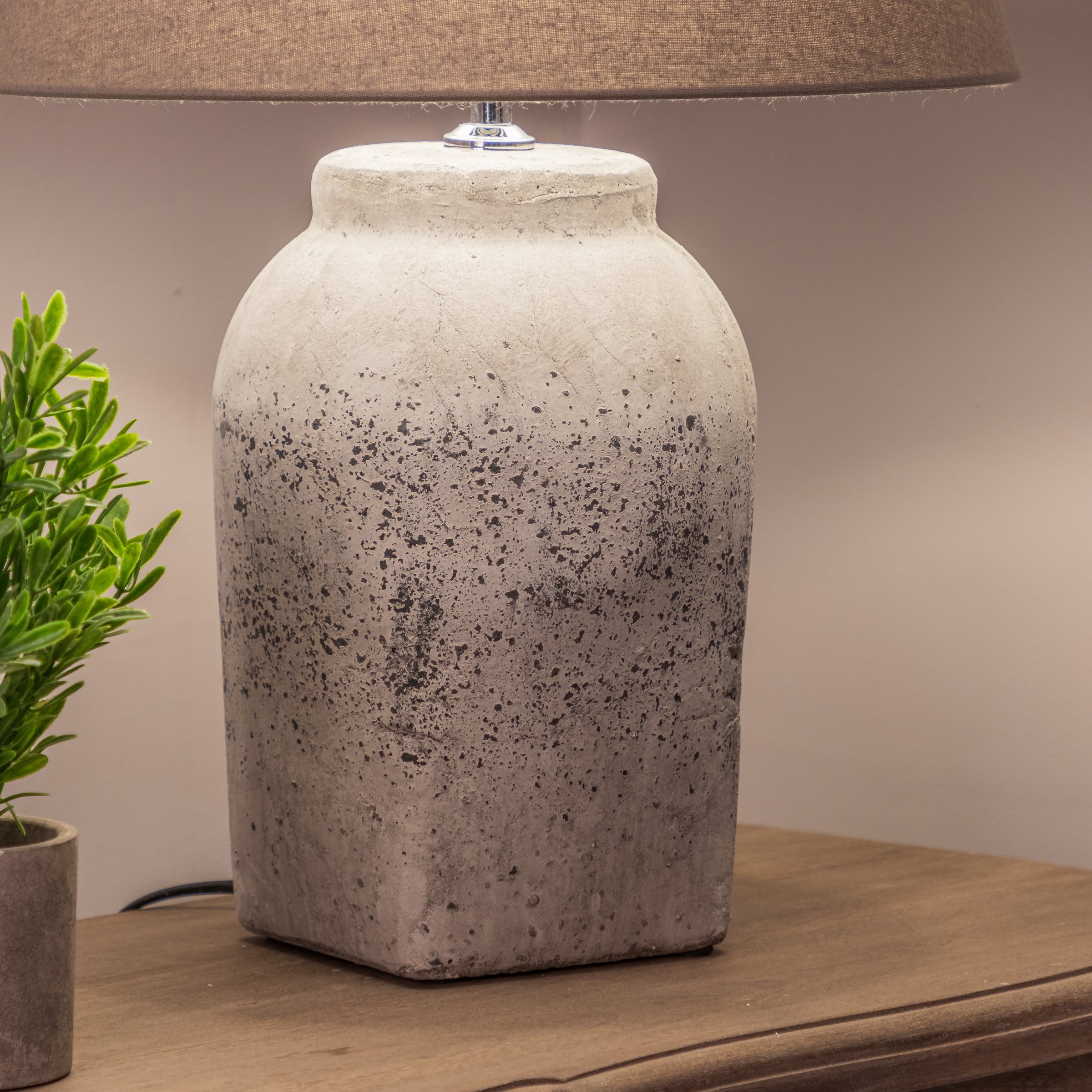 Rustic Distressed Tall Stone Based Lamp – Chosen By Jessica