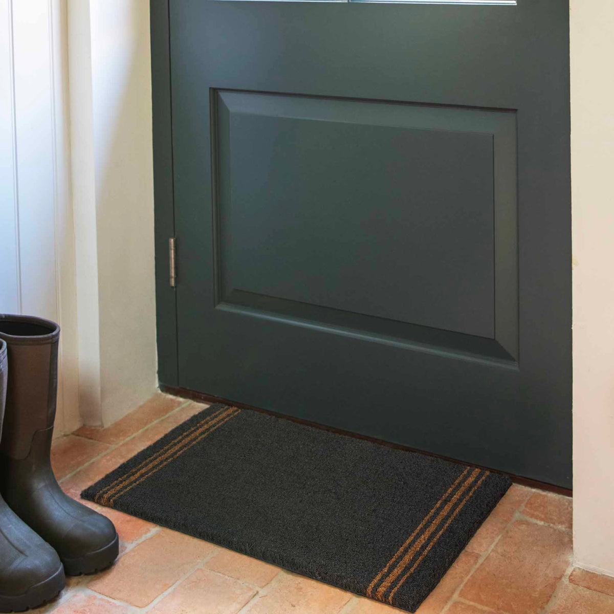 Charcoal Triple Stripe Doormat – Chosen By Jessica
