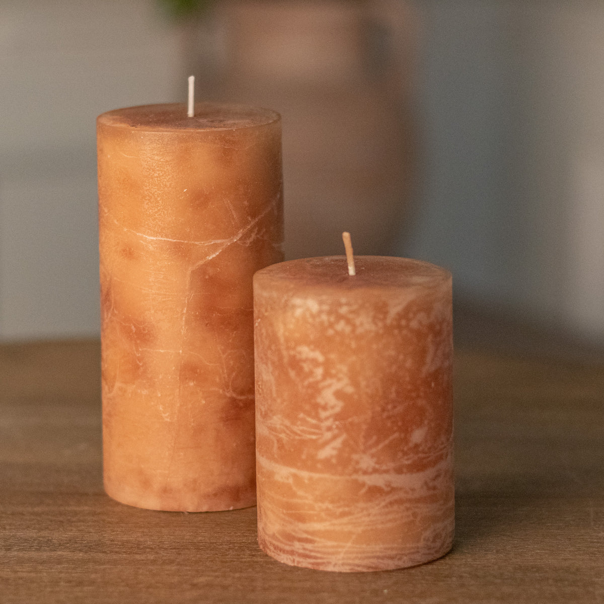 Amber Rustic Pillar Candle – Chosen By Jessica